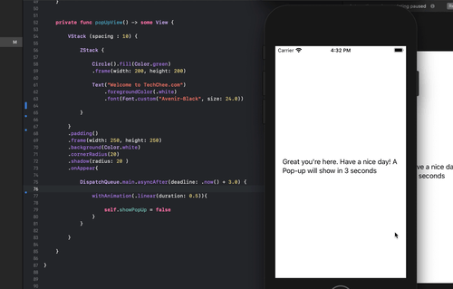 How to create a custom popup view with SwiftUI - TechChee.com